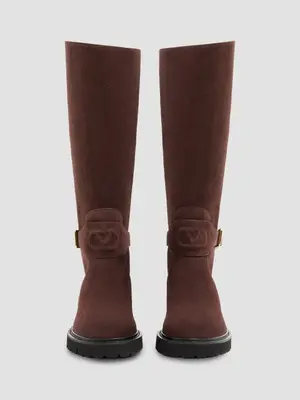 Valentino Garavani Vlogo Signature Split Leather 40mm Boots