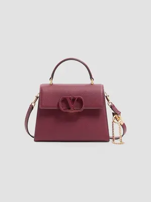 Valentino Garavani V-sling Small Top Handle Bag In Grainy Calfskin