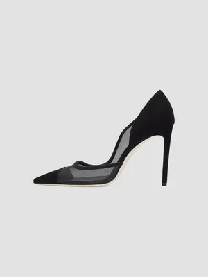 JIMMY CHOO Brigitte 100mm Suede And Mesh Pumps