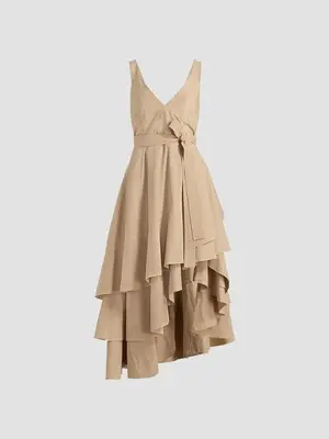Co Tank Tton Ruffle Midi-dress - Khaki