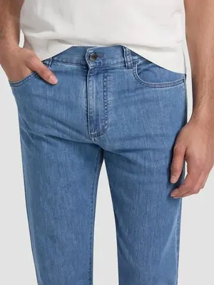 Canali Lightweight Stretch-cotton Jeans