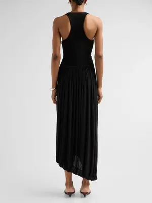 Ronny Kobo Meyer Asymmetric Midi Dress - Black