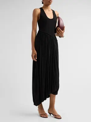 Ronny Kobo Meyer Asymmetric Midi Dress - Black