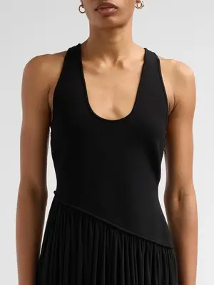 Ronny Kobo Meyer Asymmetric Midi Dress - Black