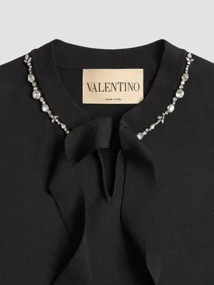 Valentino Garavani Embroidered Knit Dress