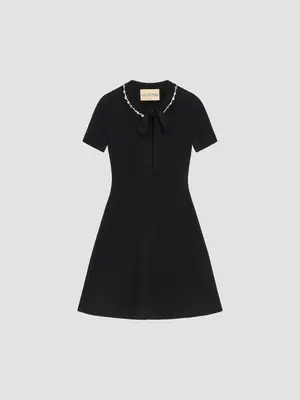 Valentino Garavani Embroidered Knit Dress - Black