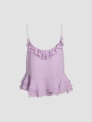 Ronny Kobo Meritta Ruffled Chiffon Top