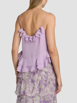 Ronny Kobo Meritta Ruffled Chiffon Top