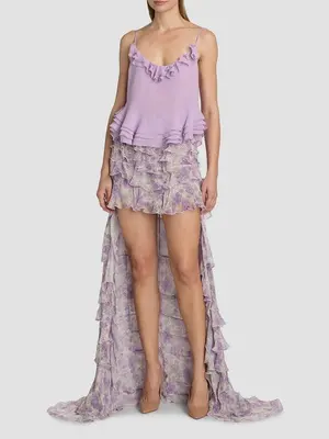 Ronny Kobo Meritta Ruffled Chiffon Top