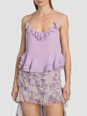 Ronny Kobo Meritta Ruffled Chiffon Top