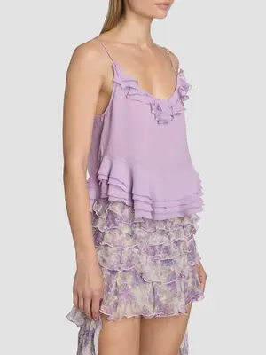 Ronny Kobo Meritta Ruffled Chiffon Top
