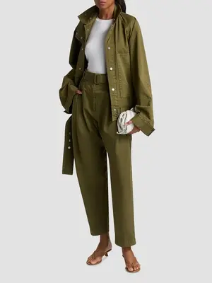 Co Pleated Gart-dyed Tton Pants