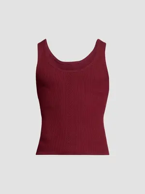 Dries Van Noten Motto Ribbed Tank - Bordeaux