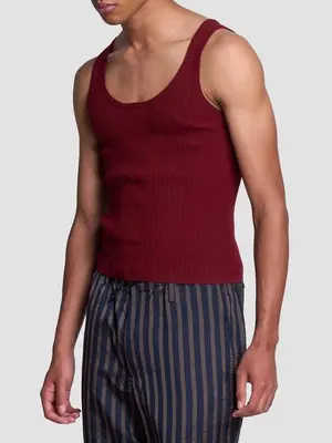 Dries Van Noten Motto Ribbed Tank