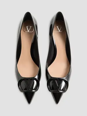 Valentino Garavani Vlogo Signature 60mm Patent Leather Pumps - Black