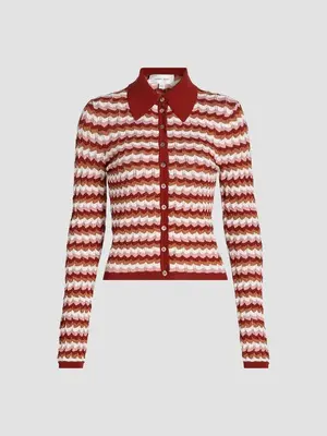 Ronny Kobo Gavin Striped Knit Cardigan