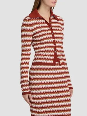 Ronny Kobo Gavin Striped Knit Cardigan