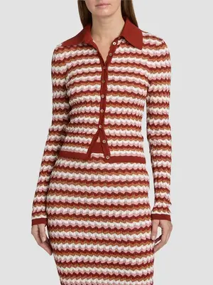 Ronny Kobo Gavin Striped Knit Cardigan