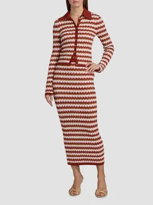 Ronny Kobo Gavin Striped Knit Cardigan