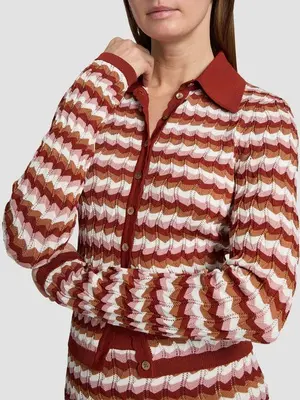 Ronny Kobo Gavin Striped Knit Cardigan
