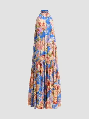 Hemant & Nandita Floral A-line Maxi Dress - Blue