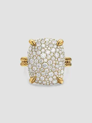 David Yurman Chatelaine Elongated Ring In 18k Yellow Gold