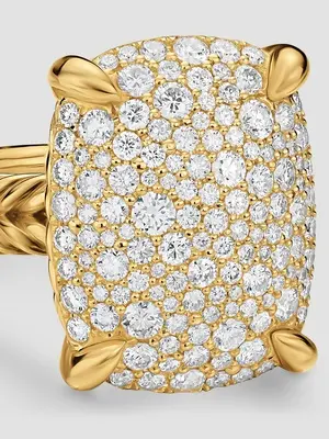David Yurman Chatelaine Elongated Ring In 18k Yellow Gold