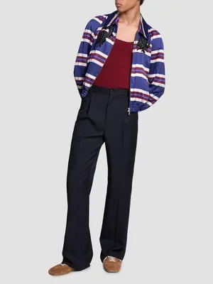 Dries Van Noten Penrud Wool-mohair Straight-leg Pants