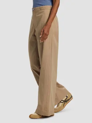THE ELDER STATESMAN Silvano Cotton Mid-rise Wide Leg Pants