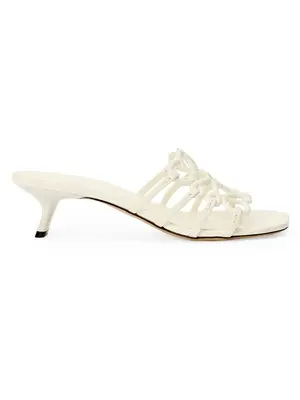 Loewe X Paula's Ibiza Petal Anagram 45mm Sandals - Anthurium White
