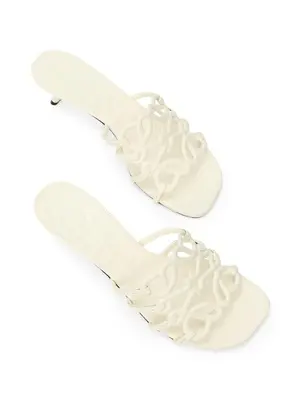 Loewe X Paula's Ibiza Petal Anagram 45mm Sandals - Anthurium White