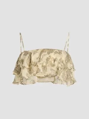 Hemant & Nandita Paisley Tiered Ruffled Top