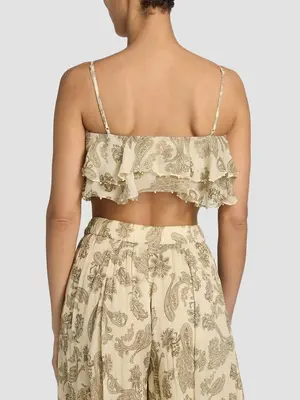 Hemant & Nandita Paisley Tiered Ruffled Top