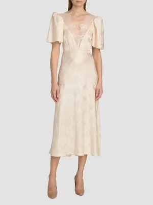 Ronny Kobo Philo Floral Satin Midi-dress