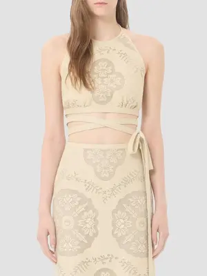 Valentino Garavani Floral Stamp Blanket Top