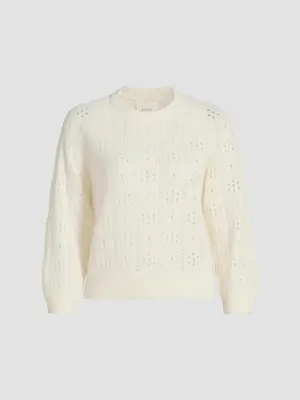 DÔEN Emiliana Pointelle Knit Sweater - Ivory