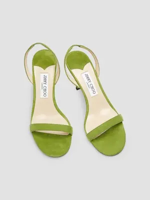 JIMMY CHOO Jenn 85mm Suede Slingback Sandals - Clover