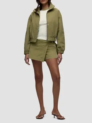 Hudson Jeans Sporty Cotton-blend Bomber Jacket - Dried Herb