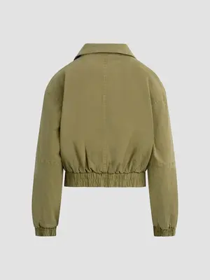 Hudson Jeans Sporty Cotton-blend Bomber Jacket - Dried Herb