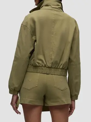 Hudson Jeans Sporty Cotton-blend Bomber Jacket - Dried Herb