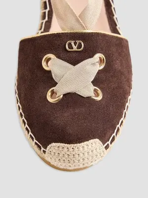Valentino Garavani Resort 75mm Wedges In Split Leather - Ebony
