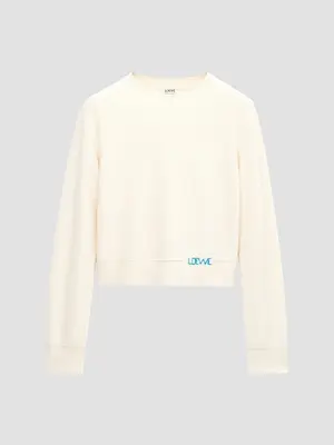 Loewe Stitch Logo Wool Sweater - Ecru