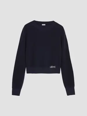 Loewe Stitch Logo Wool Sweater - Navy