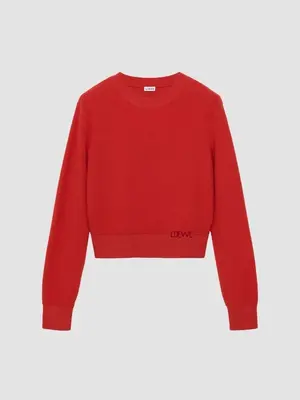 Loewe Stitch Logo Wool Sweater - Red