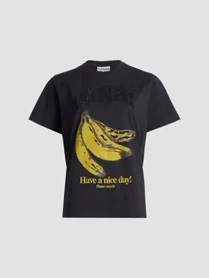 GANNI Banana Relaxed Cotton T-shirt - Phantom