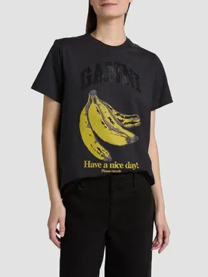 GANNI Banana Relaxed Cotton T-shirt