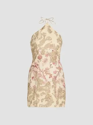 Hemant & Nandita Paisley Cotton-linen Sheath Minidress
