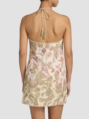 Hemant & Nandita Paisley Cotton-linen Sheath Minidress