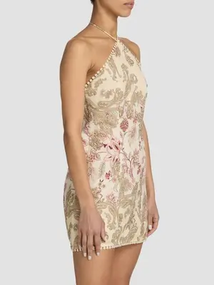 Hemant & Nandita Paisley Cotton-linen Sheath Minidress