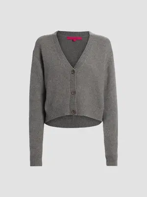 THE ELDER STATESMAN Boxy Cashmere Cardigan - Light Grey